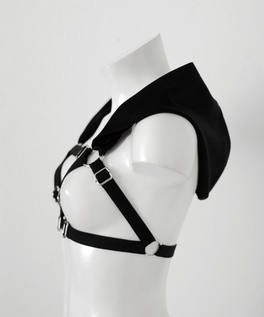 Hooded Harness Bra Black Elastic | One Size | MadElephantShop