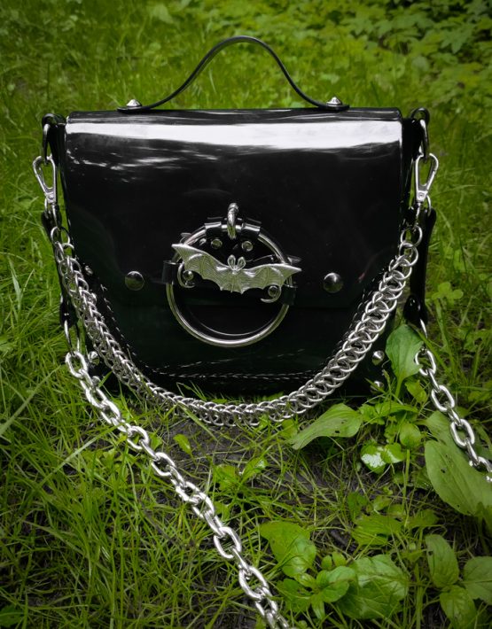 Salem Bat pvc vinyl bag, Crossbody purse with Bat | MadElephantshop